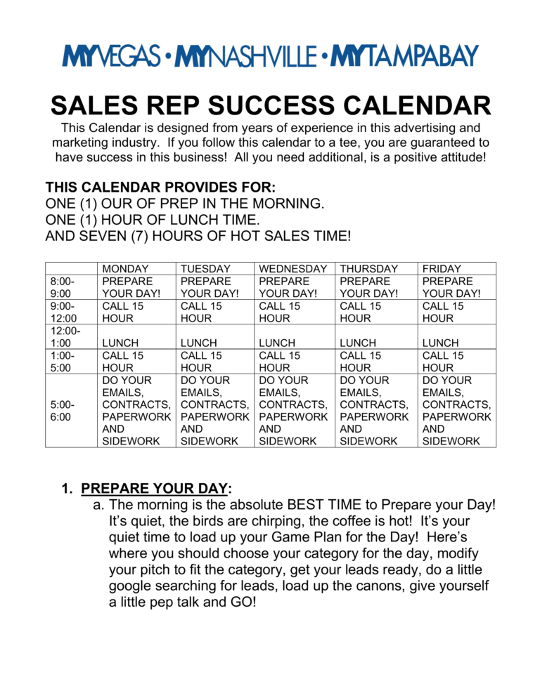 Success Calendar - MyTampa Magazine